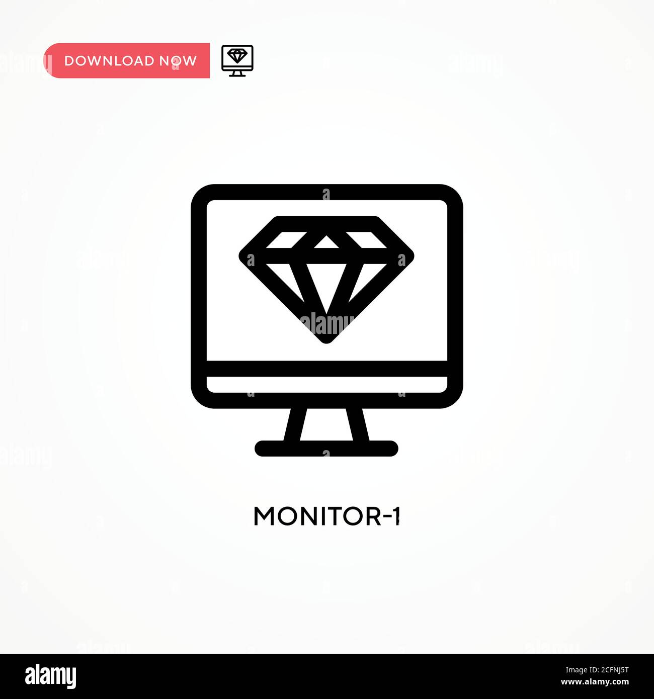 Monitor-1 vector icon. Modern, simple flat vector illustration for web ...