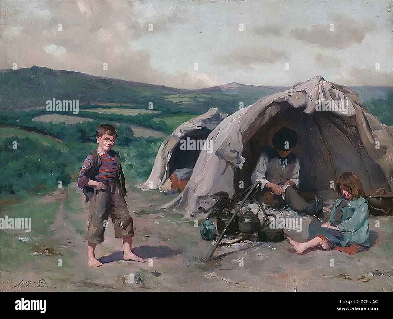 Gypsy encampment painting hi-res stock photography and images - Alamy
