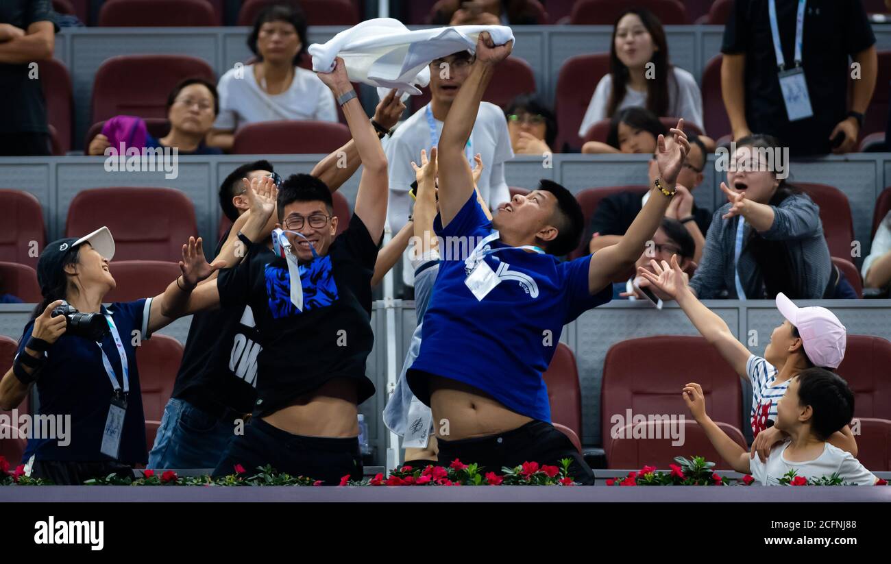 Fans at the 2019 China Open Premier Mandatory tennis tournament Stock ...