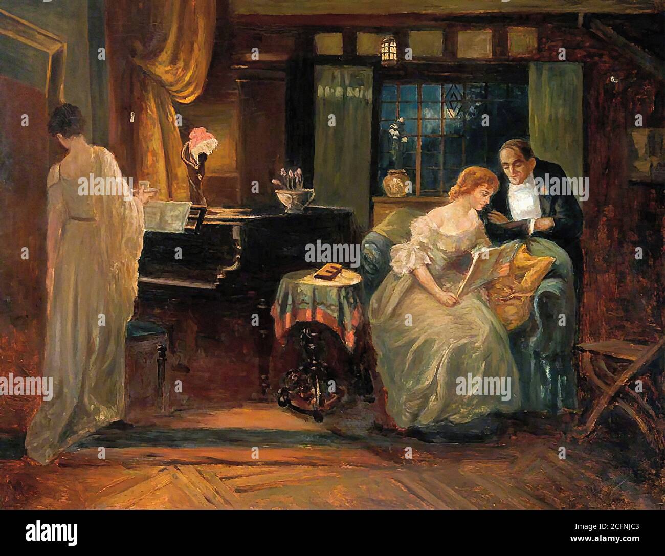 Orchardson William Quiller - Reading After Dinner - British School ...