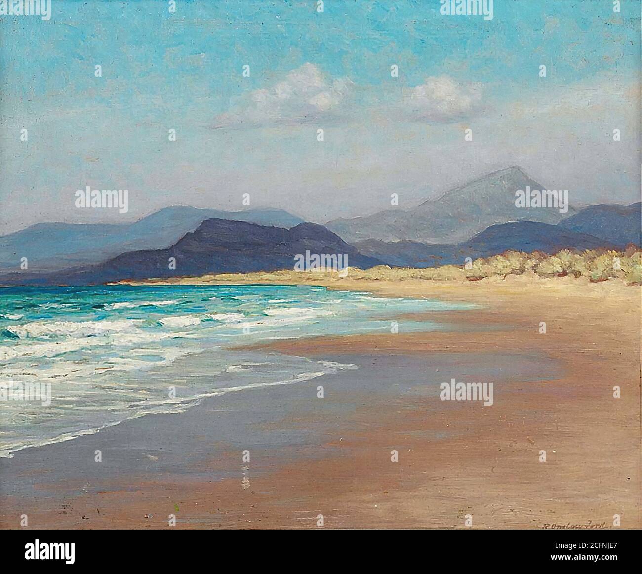 Onslow Ford Rudolph - the Sands of Harlech - British School - 19th ...