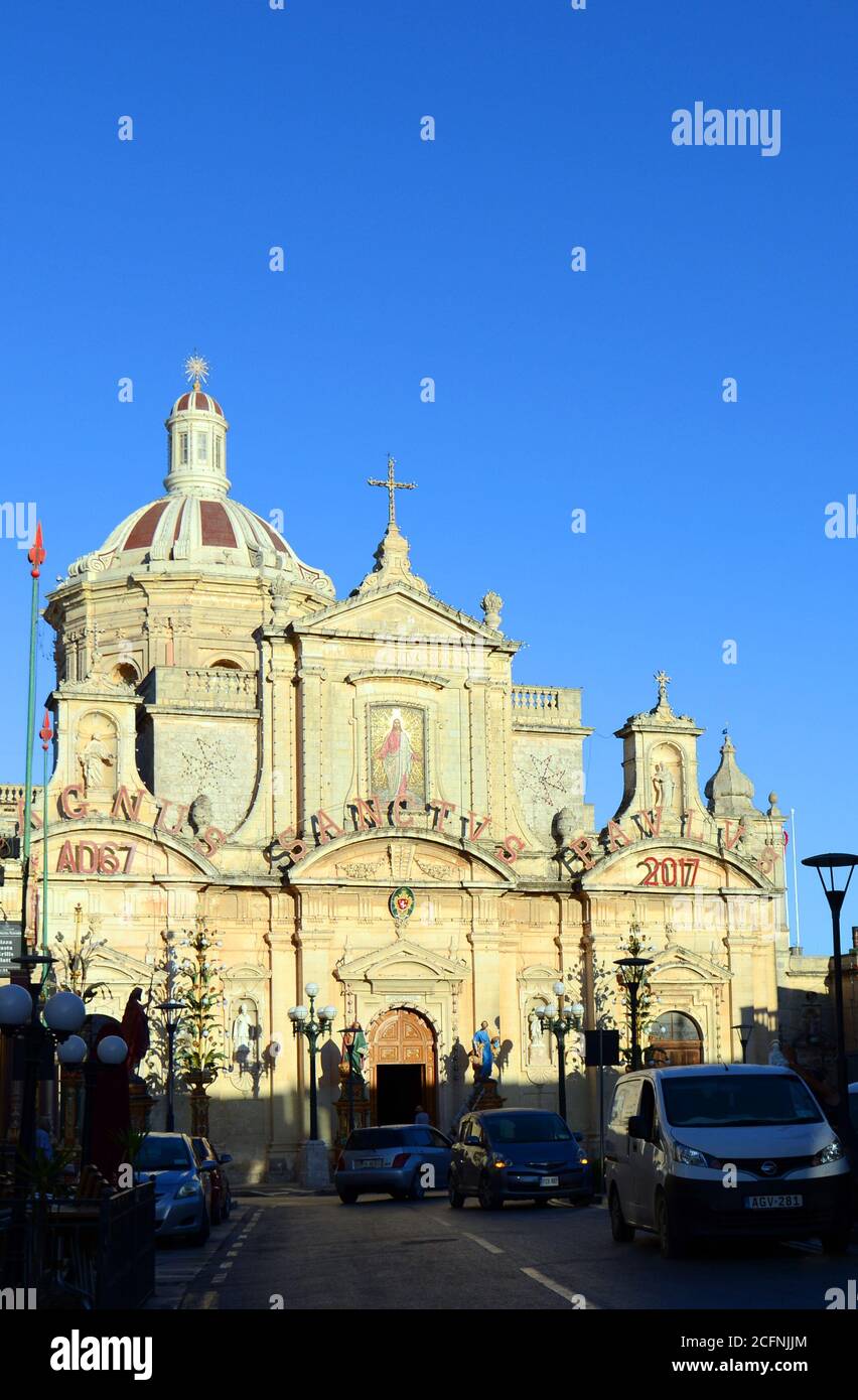 Parish Church of St Paul & Grotto Of St Paul in Rabat, Malta Stock ...