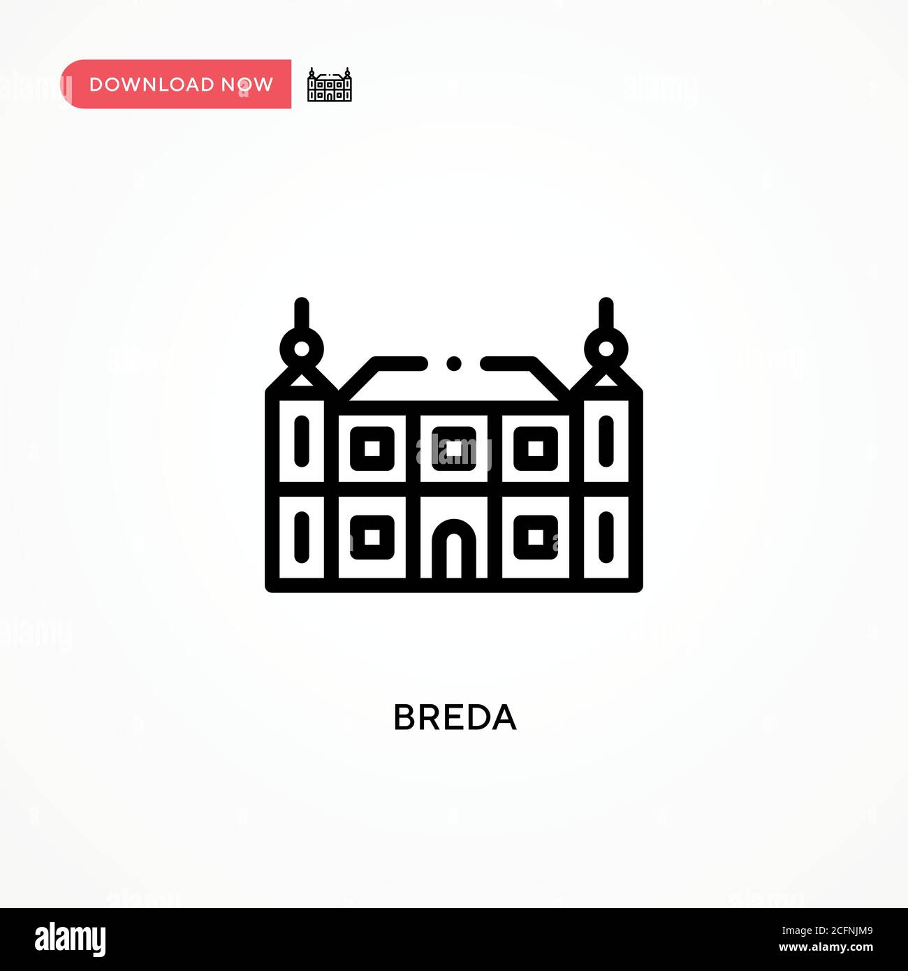 Breda vector icon. Modern, simple flat vector illustration for web site ...