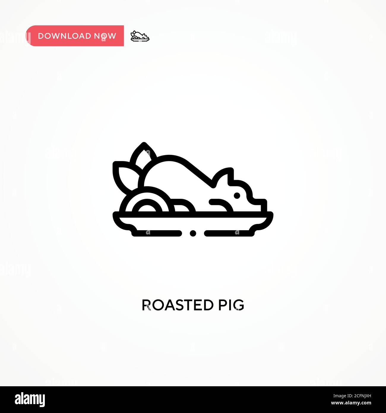Roasted pig vector icon. Modern, simple flat vector illustration for ...