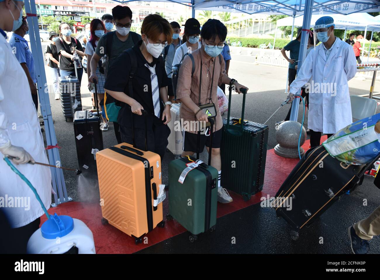 Haikou, China. 06th Sep, 2020. Students of Hainan University wearing ...