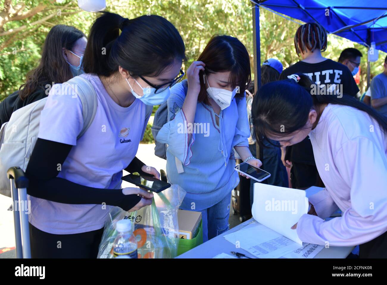 Haikou, China. 06th Sep, 2020. Students of Hainan University wearing ...