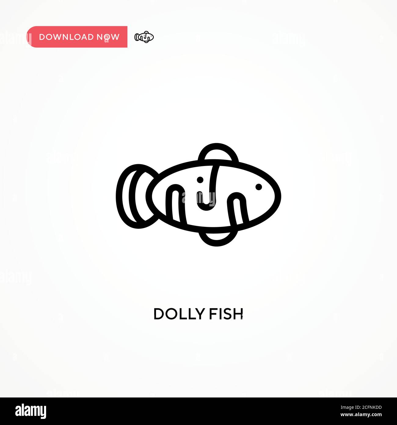 Dolly fish vector icon. Modern, simple flat vector illustration for web ...
