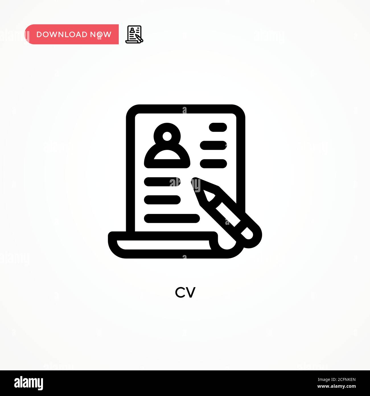 Cv vector icon. Modern, simple flat vector illustration for web site or ...