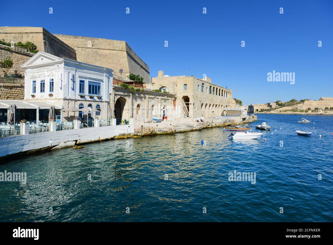 A small police station by the waterfront in Valletta, Malta Stock Photo ...