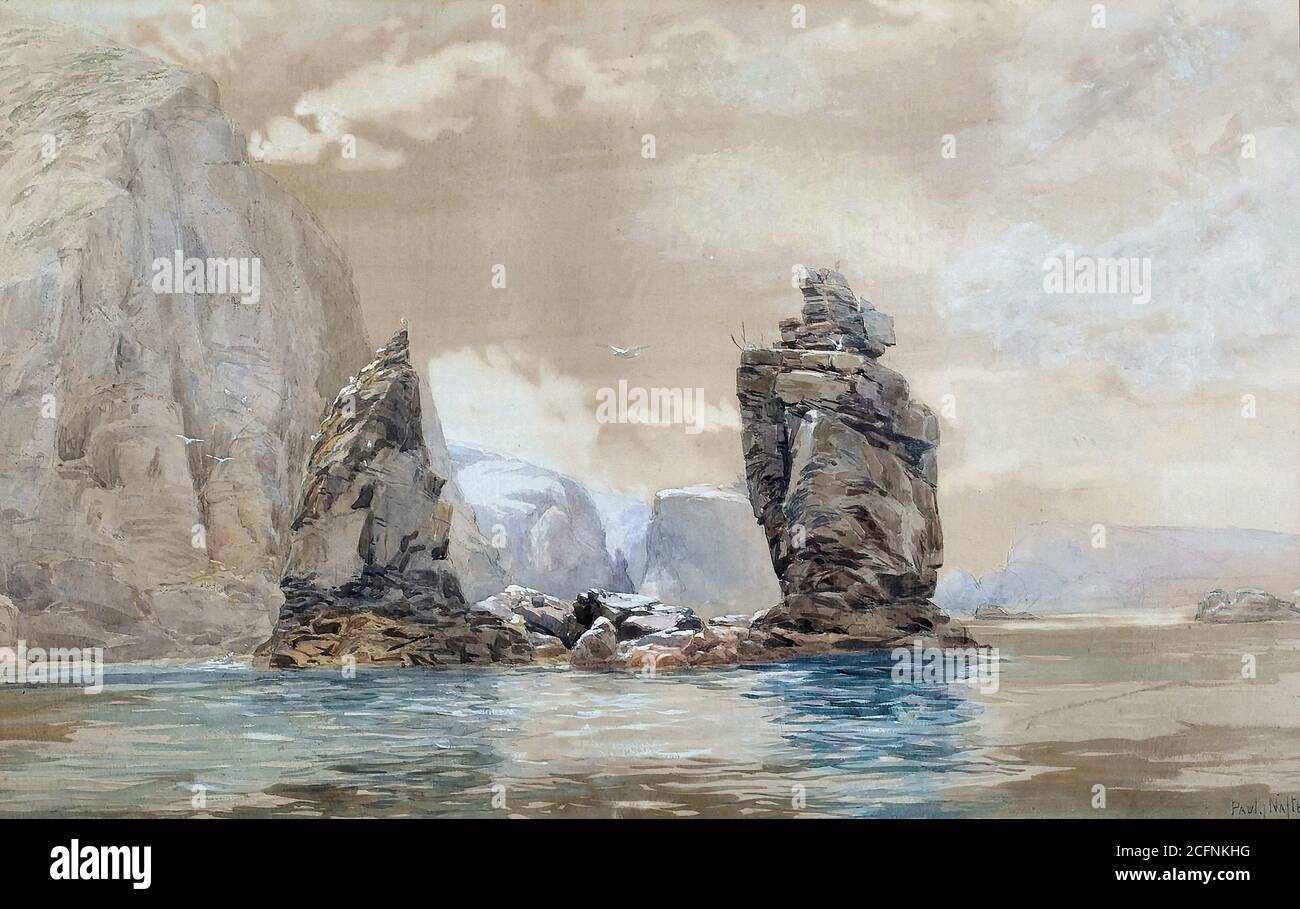 Naftel Paul Jacob - Les Autelets Sark - British School - 19th Century ...