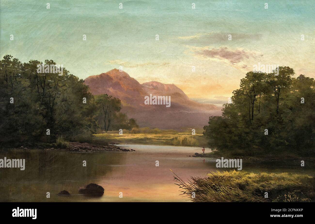 Muschamp Francis Sydney - Mountain Lake - British School - 19th Century ...
