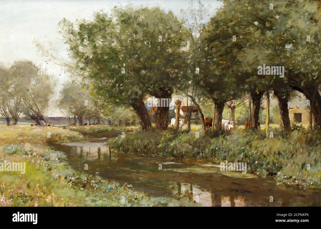 Murray David - Cattle by a Stream - British School - 19th Century Stock ...