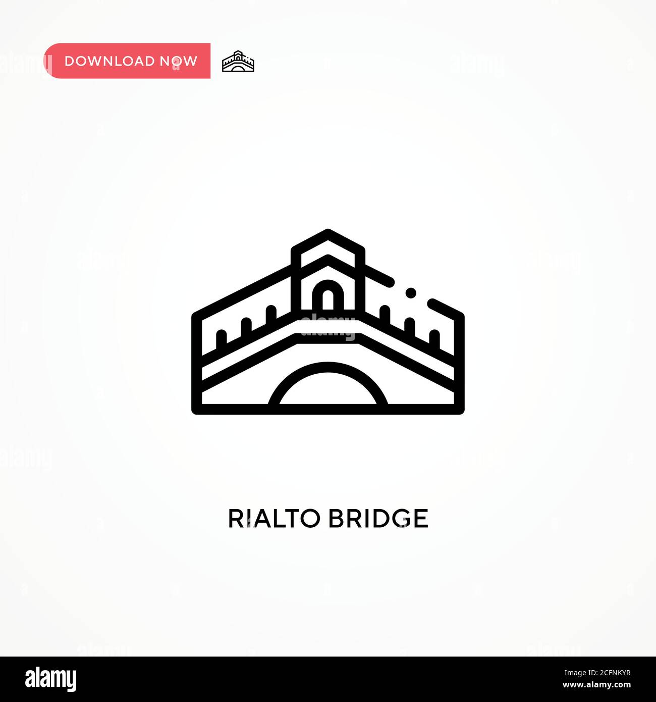Rialto bridge vector icon. Modern, simple flat vector illustration for web site or mobile app ...