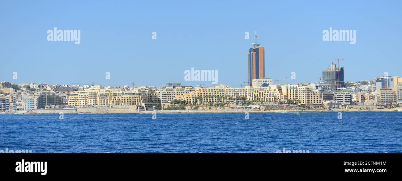 Maltese coast in St Julian's, Malta Stock Photo - Alamy