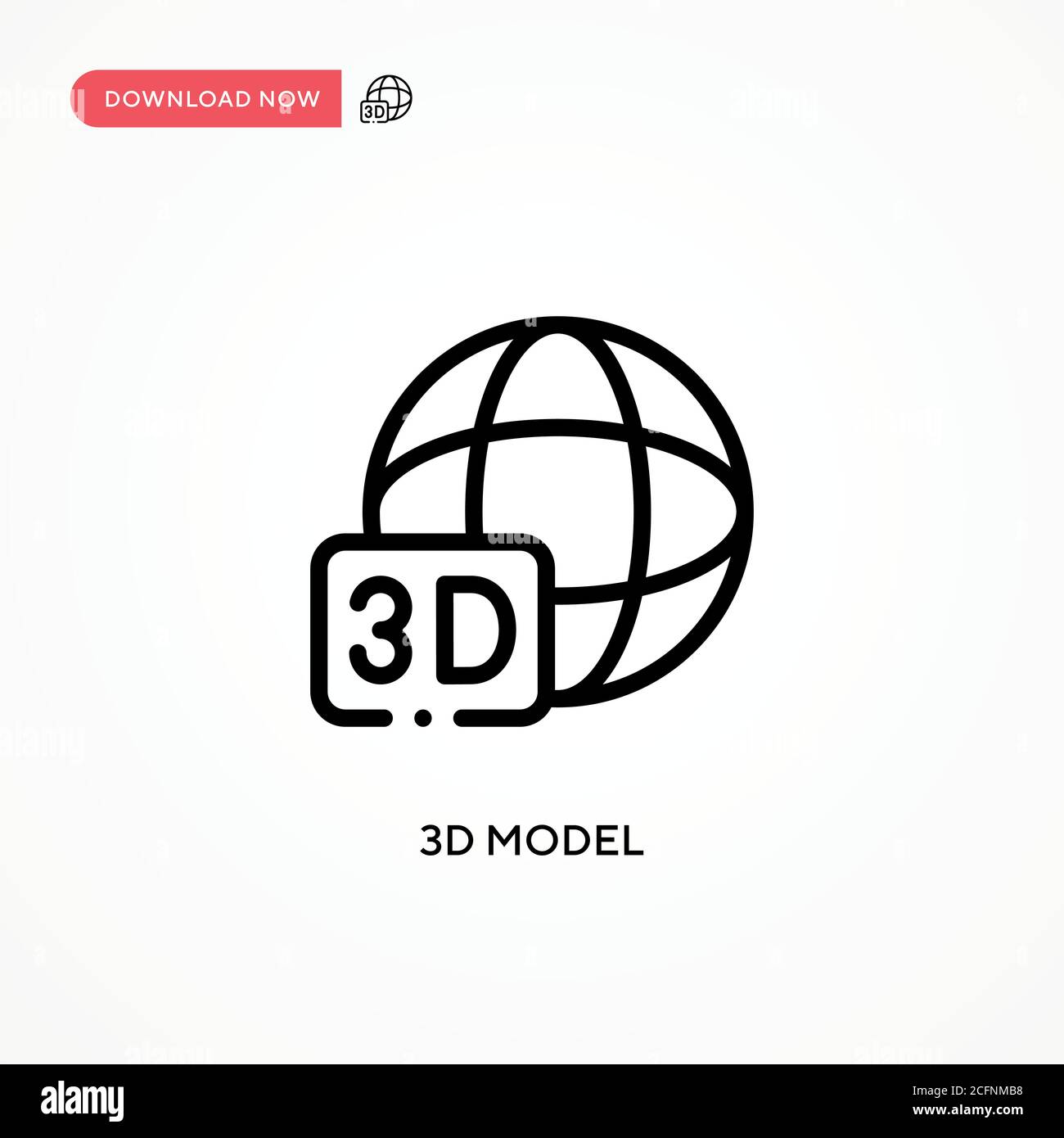 3d model vector icon. Modern, simple flat vector illustration for web ...