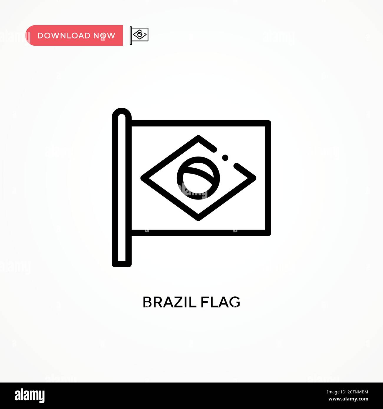 Brazil flag vector icon. Modern, simple flat vector illustration for ...