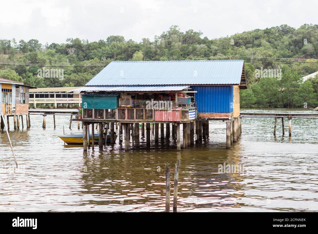Bandar Seri Begawan / Brunei - January 16, 2019: panorama view of ...