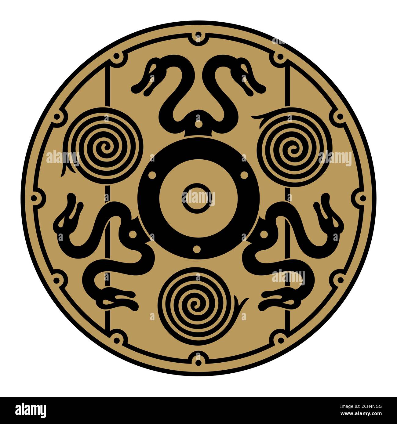 Illustration of ancient scandinavian viking shield Stock Vector Image ...