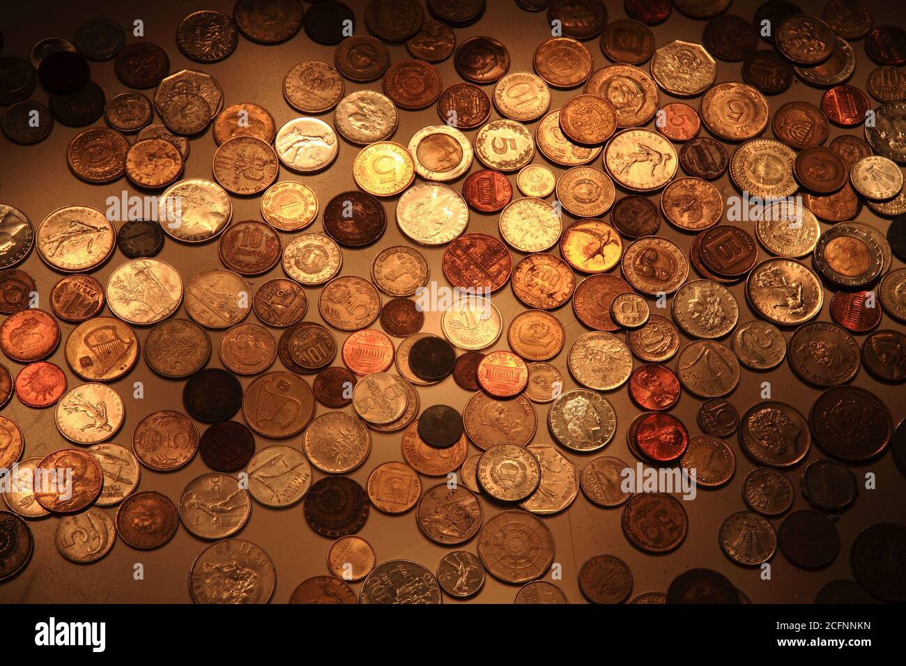 european and world coins as nice finance background Stock Photo - Alamy