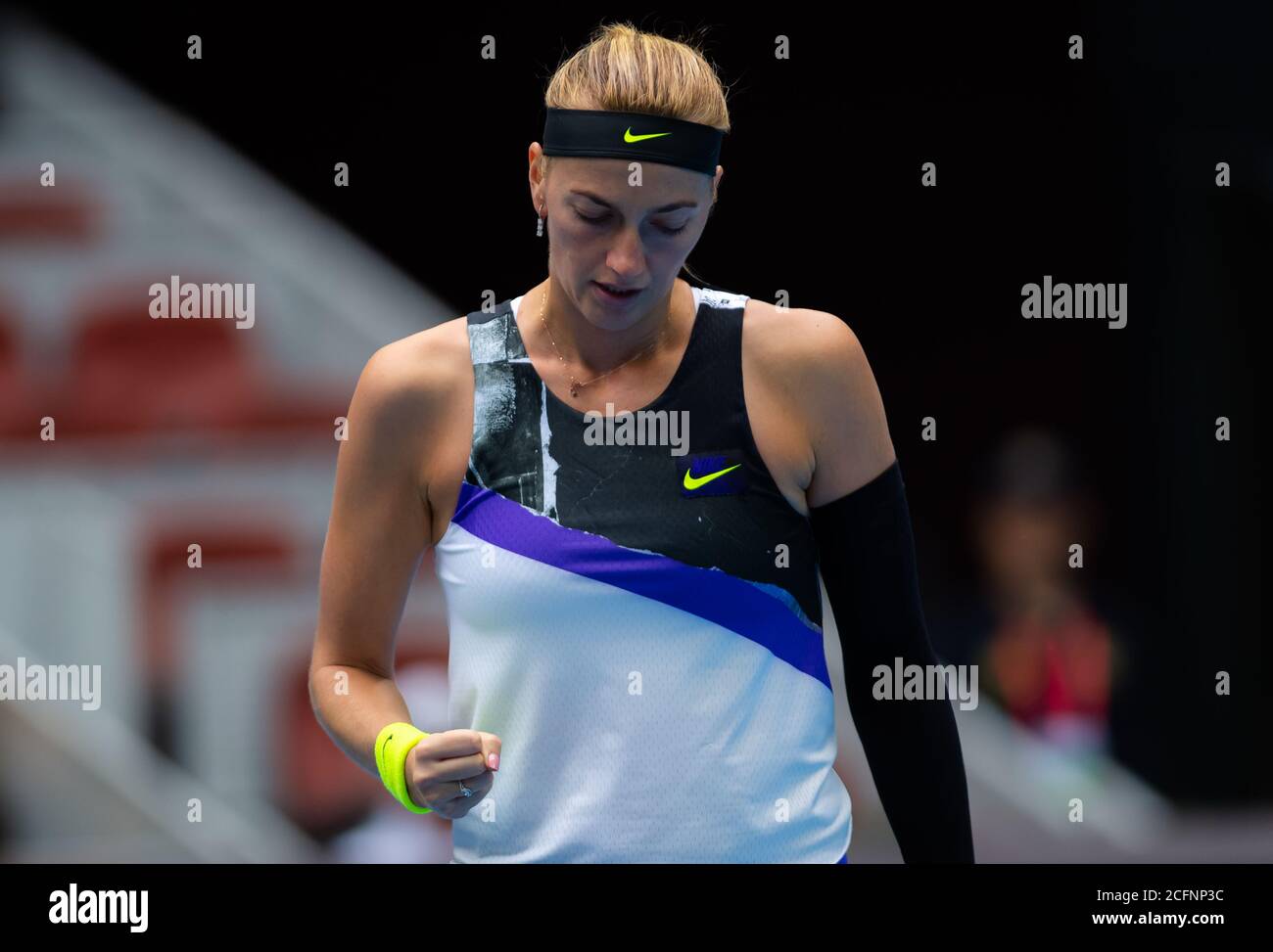 Petra Kvitova of the Czech Republic in action during her quarter-final ...