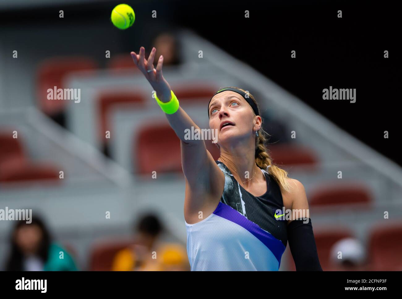 Petra Kvitova of the Czech Republic in action during her quarter-final ...