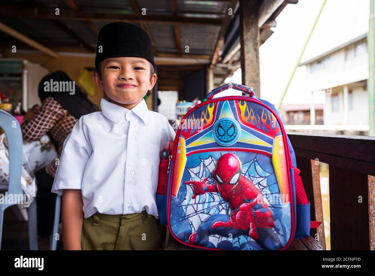 Bandar Seri Begawan / Brunei - January 16, 2019: young Muslim boy in ...