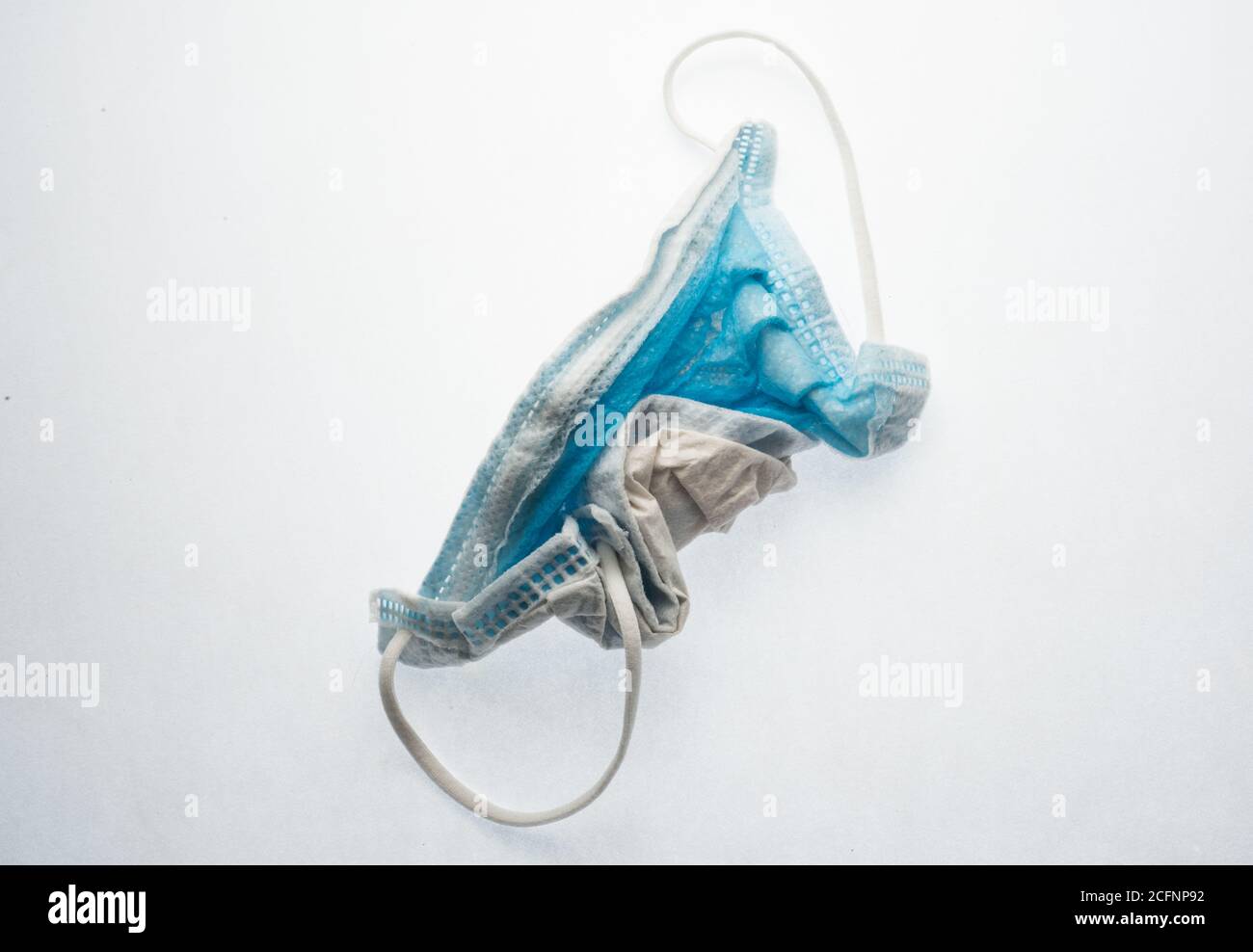 A discarded and used surgical face mask, a increasingly common piece of ...
