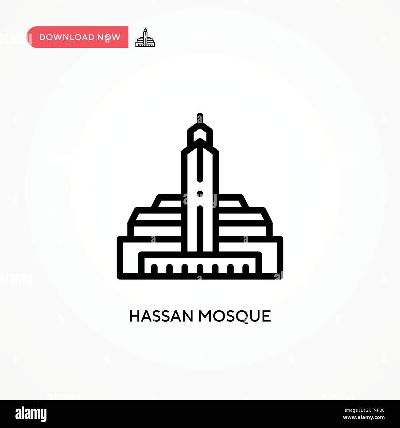 Hassan mosque vector icon. Modern, simple flat vector illustration for web site or mobile app ...