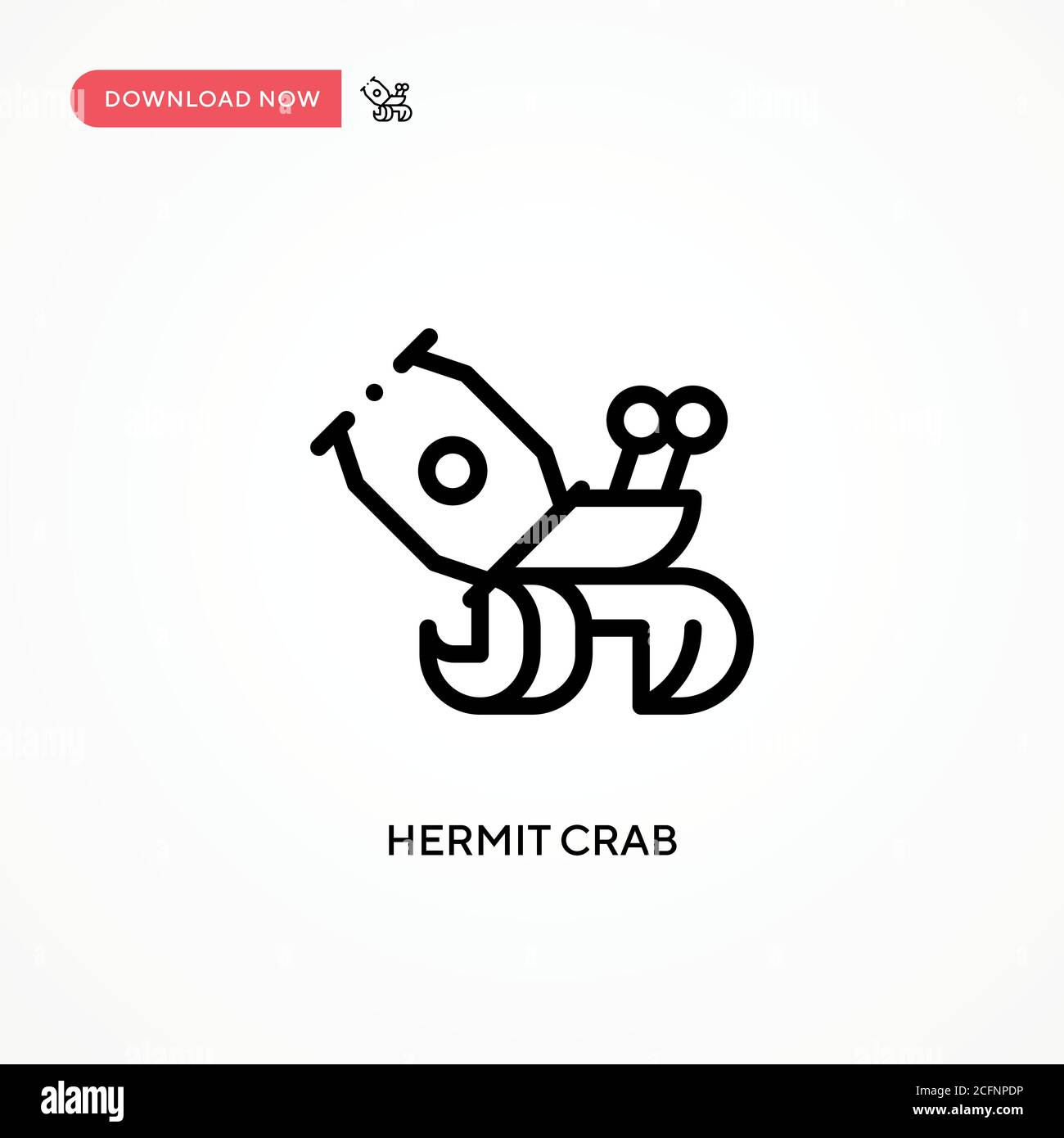 Hermit crab vector icon. Modern, simple flat vector illustration for ...