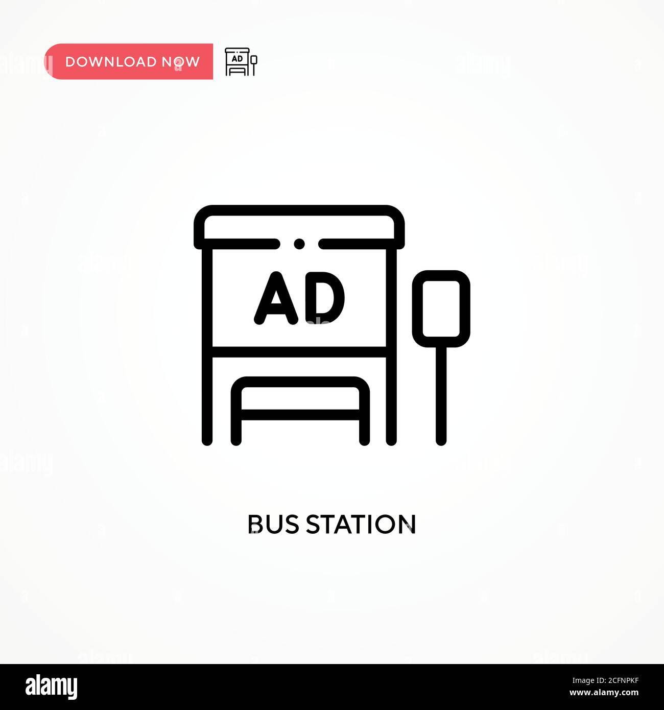 Bus station vector icon. Modern, simple flat vector illustration for ...