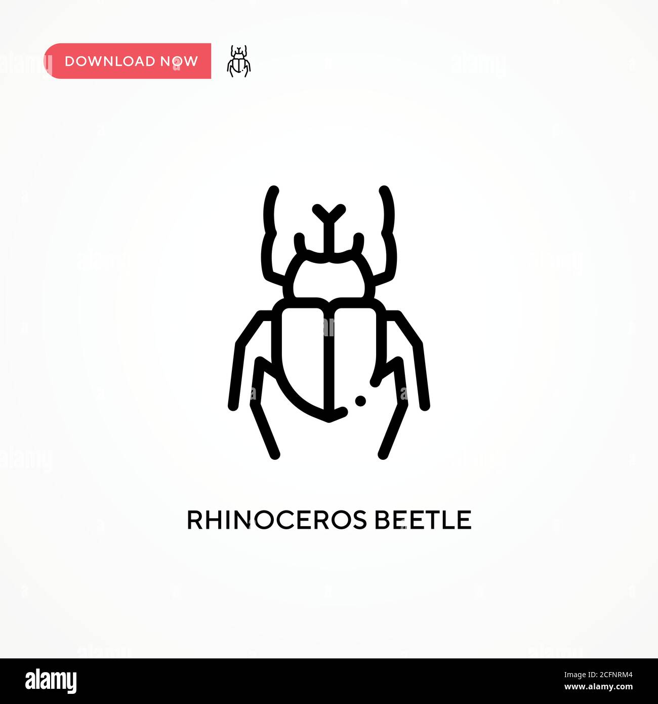 Rhinoceros beetle vector icon. Modern, simple flat vector illustration ...