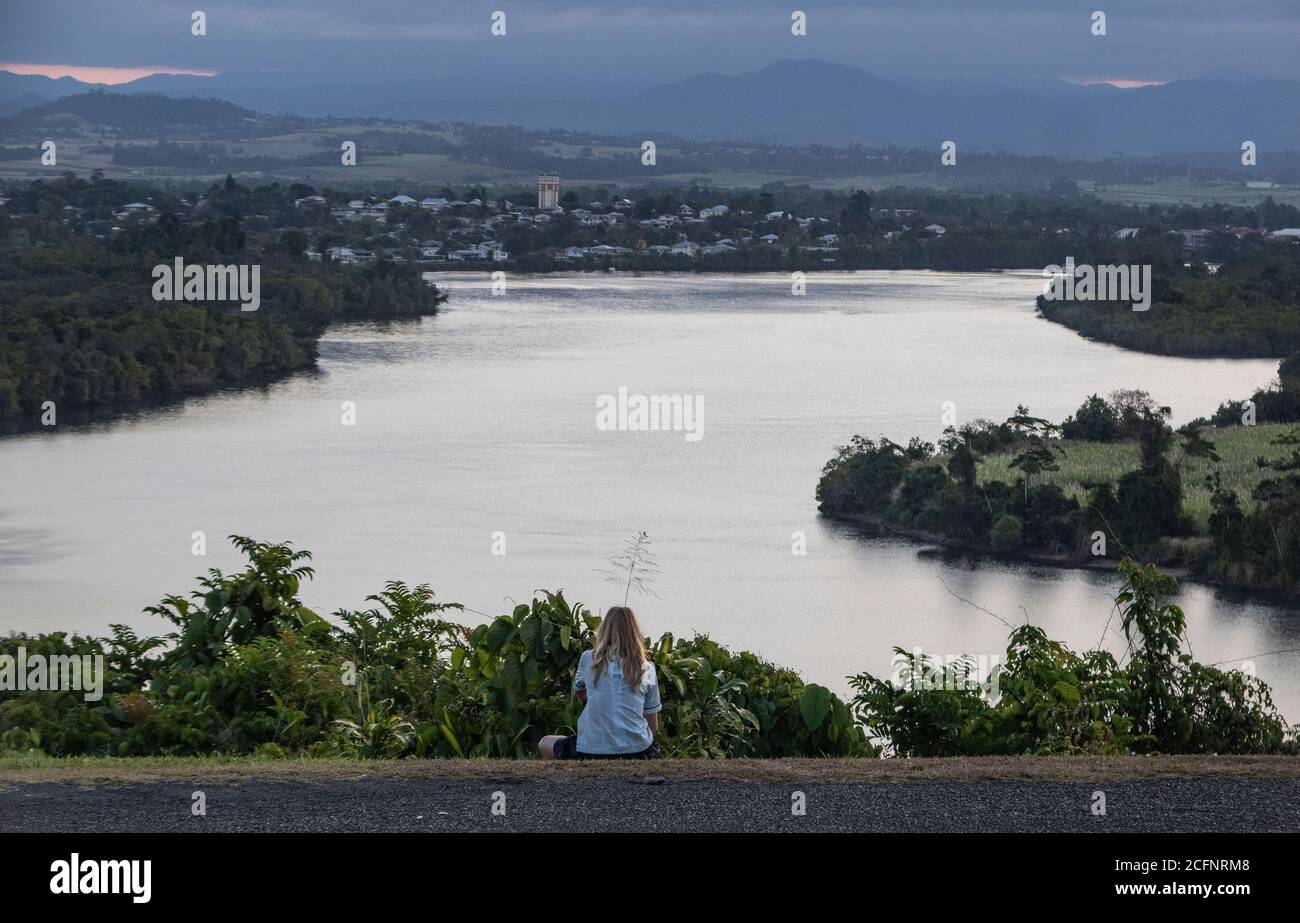 North Queensland Australia. Johnstone River and the town of Innisfail ...