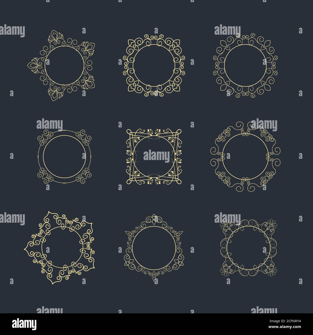 Vintage border line Template vector illustration design Stock Vector ...