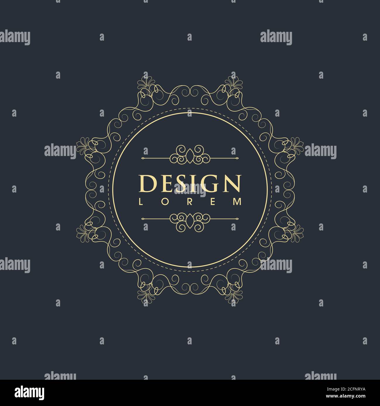 Vintage border line Template vector illustration design Stock Vector ...