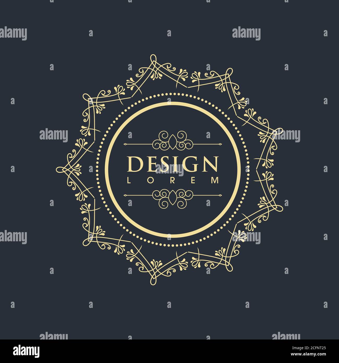 Vintage border line Template vector illustration design Stock Vector ...