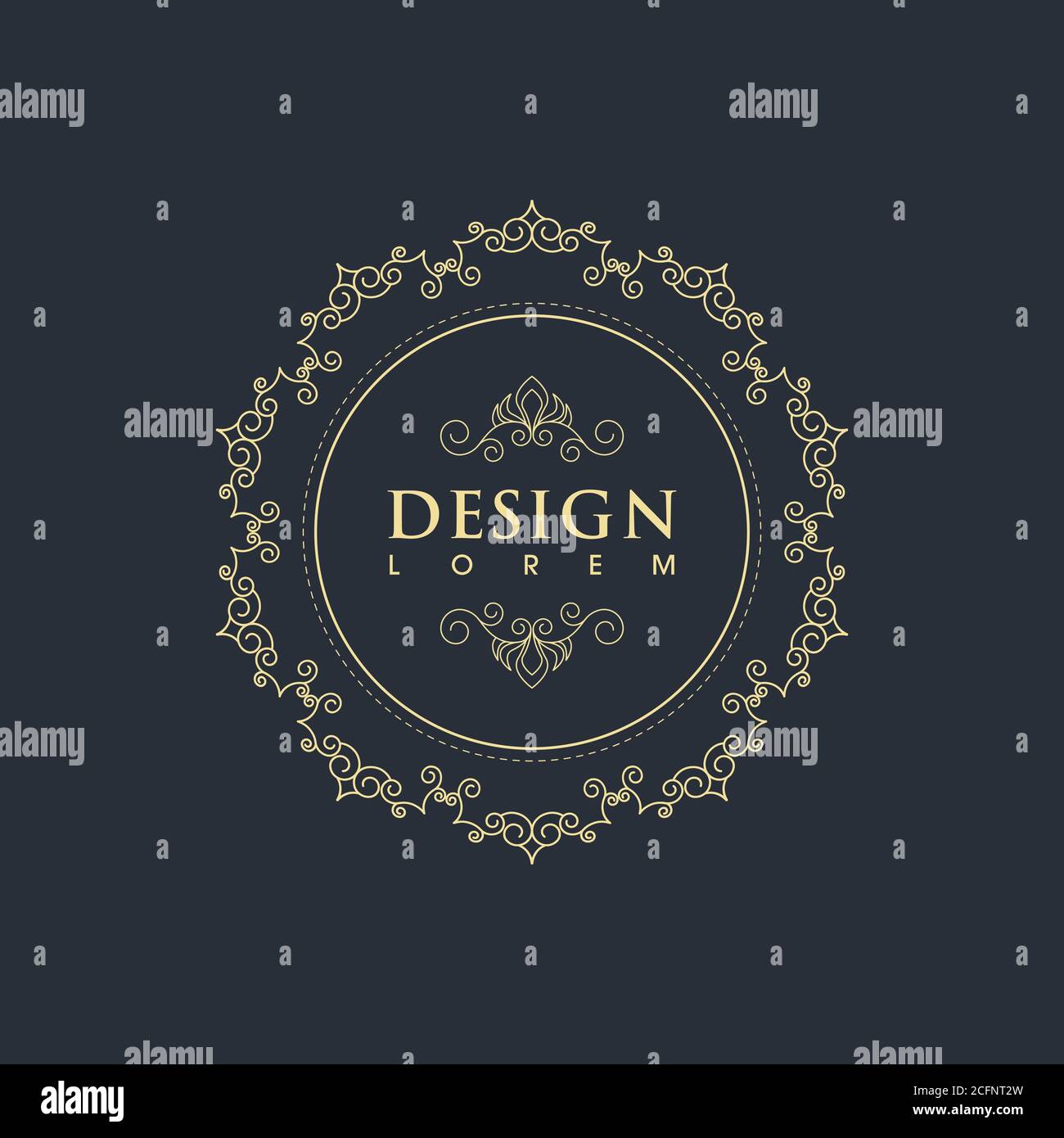 Vintage border line Template vector illustration design Stock Vector ...