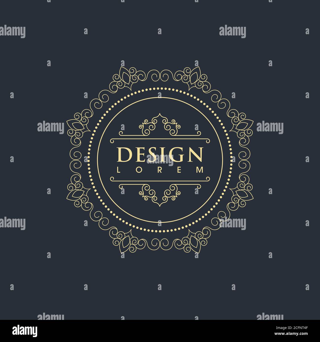 Vintage border line Template vector illustration design Stock Vector ...