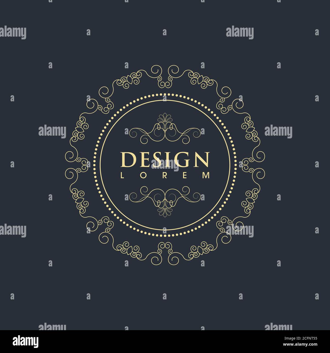 Vintage border line Template vector illustration design Stock Vector ...