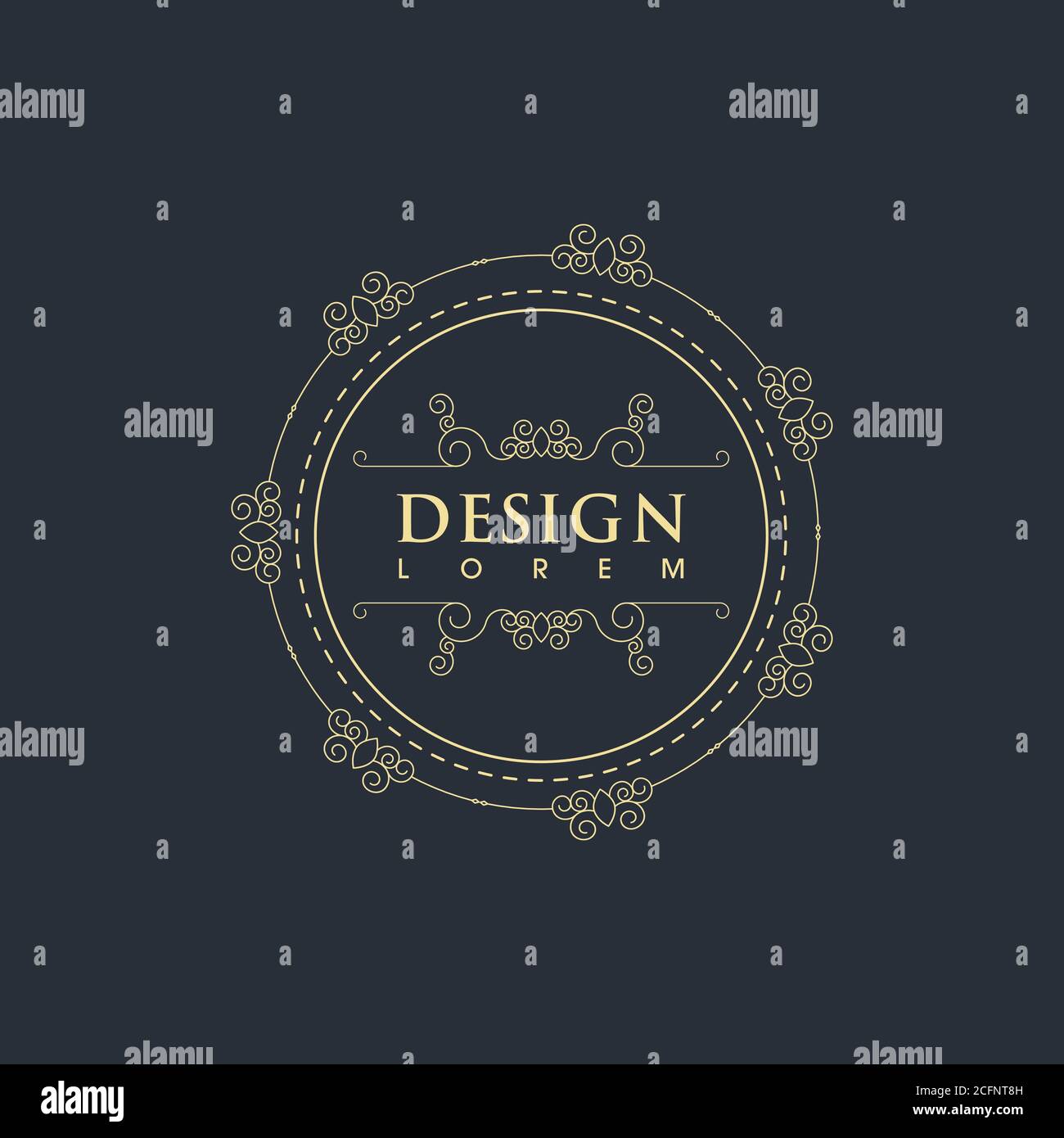 Vintage border line Template vector illustration design Stock Vector ...