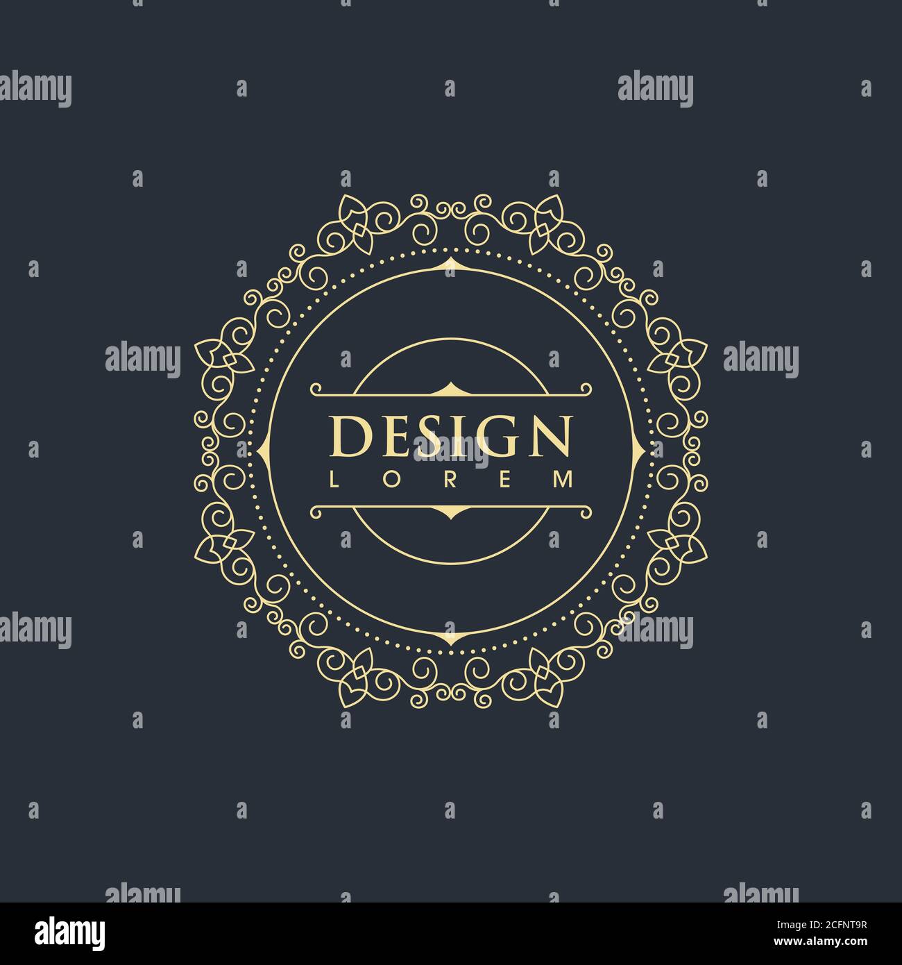 Vintage border line Template vector illustration design Stock Vector ...
