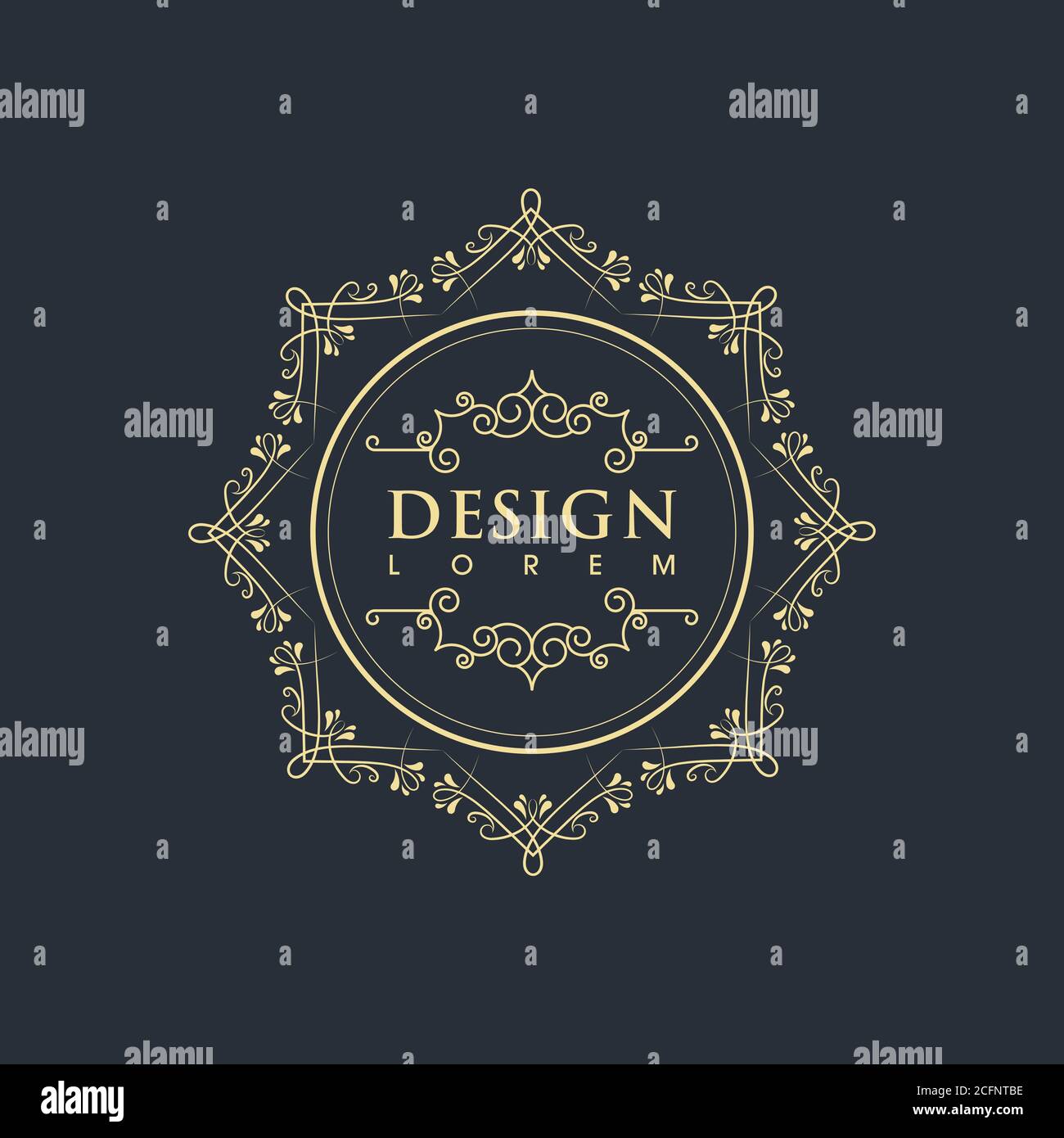 Vintage border line Template vector illustration design Stock Vector ...