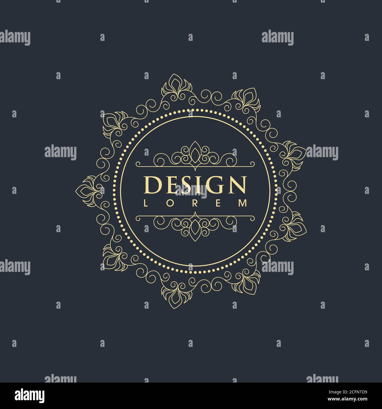 Vintage border line Template vector illustration design Stock Vector ...