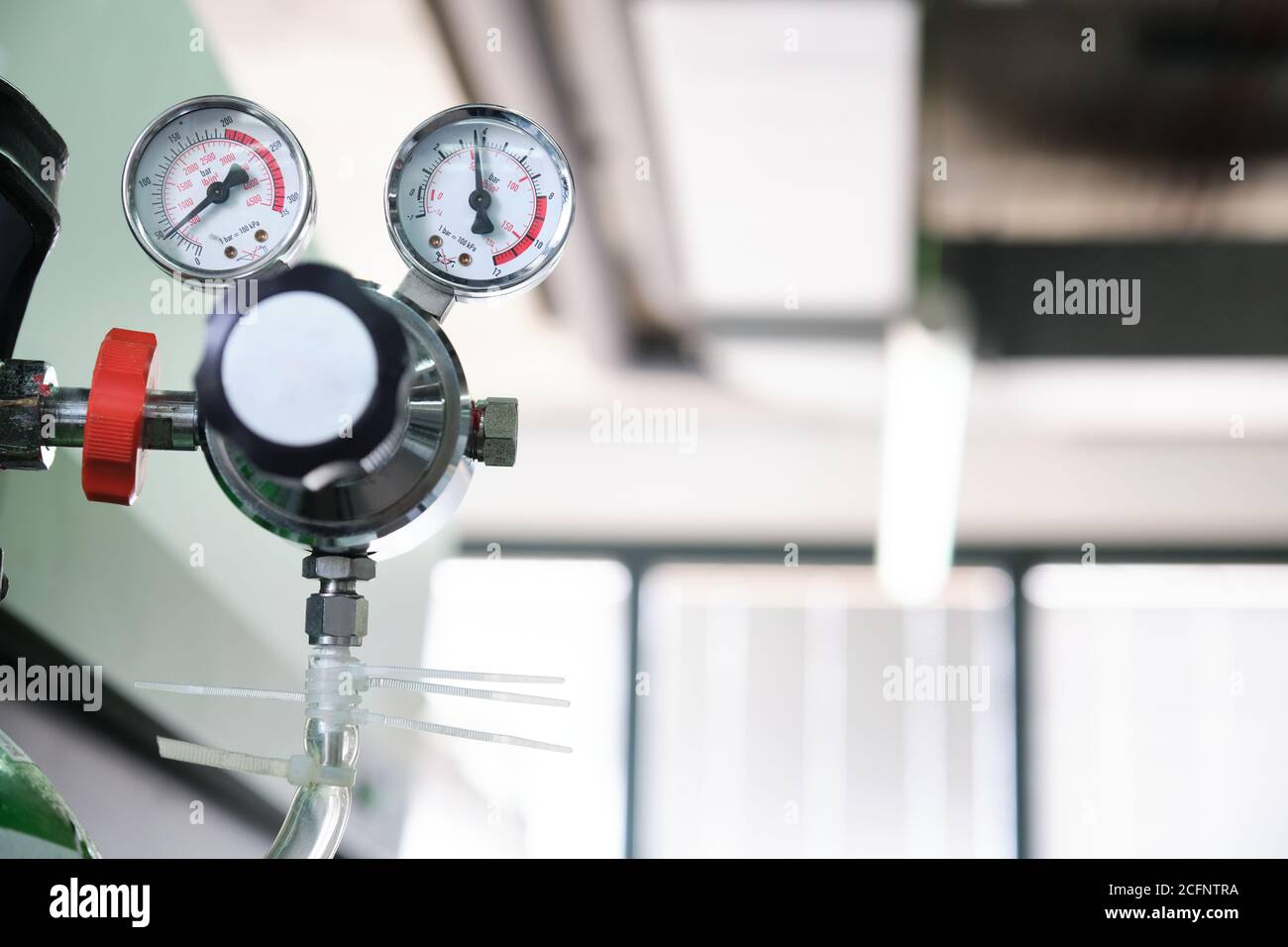 Pressure gauge in a specialized laboratory. Laboratory material Stock ...