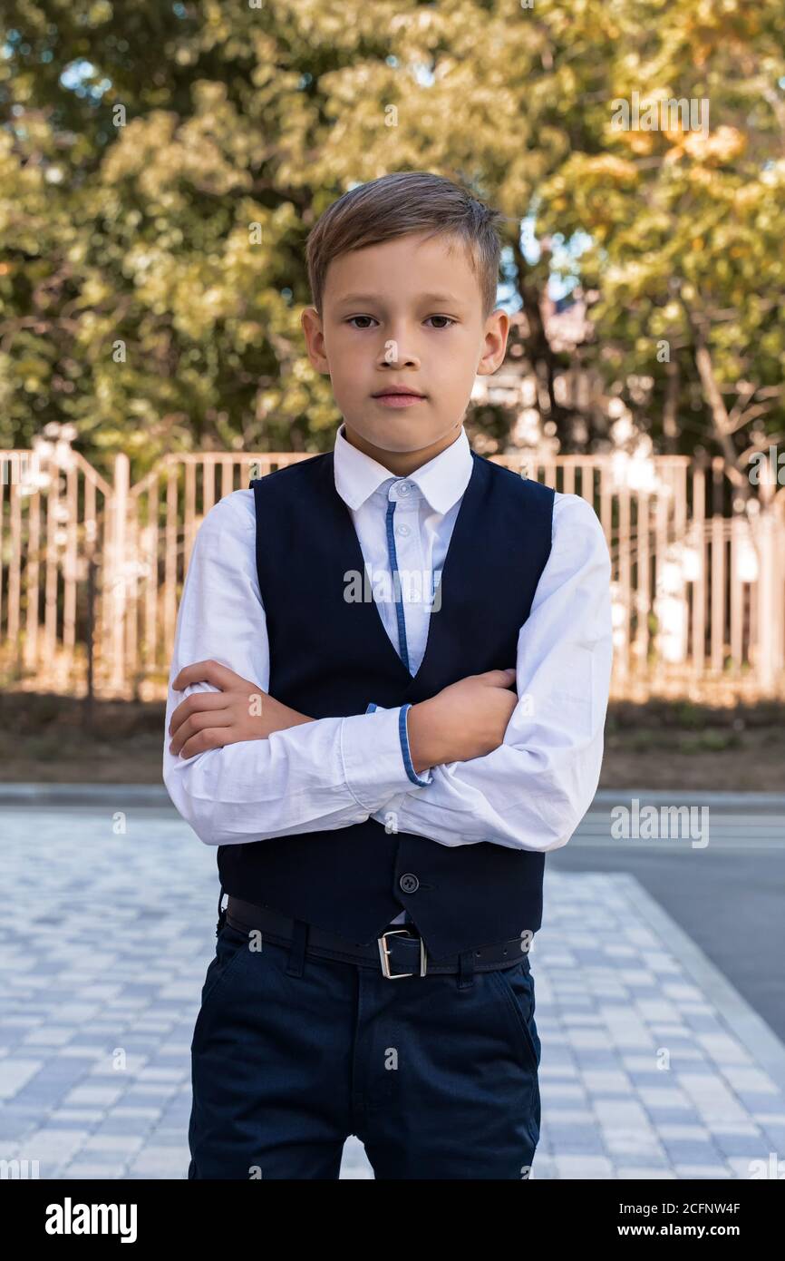 small smart beautiful school children came to school Stock Photo - Alamy