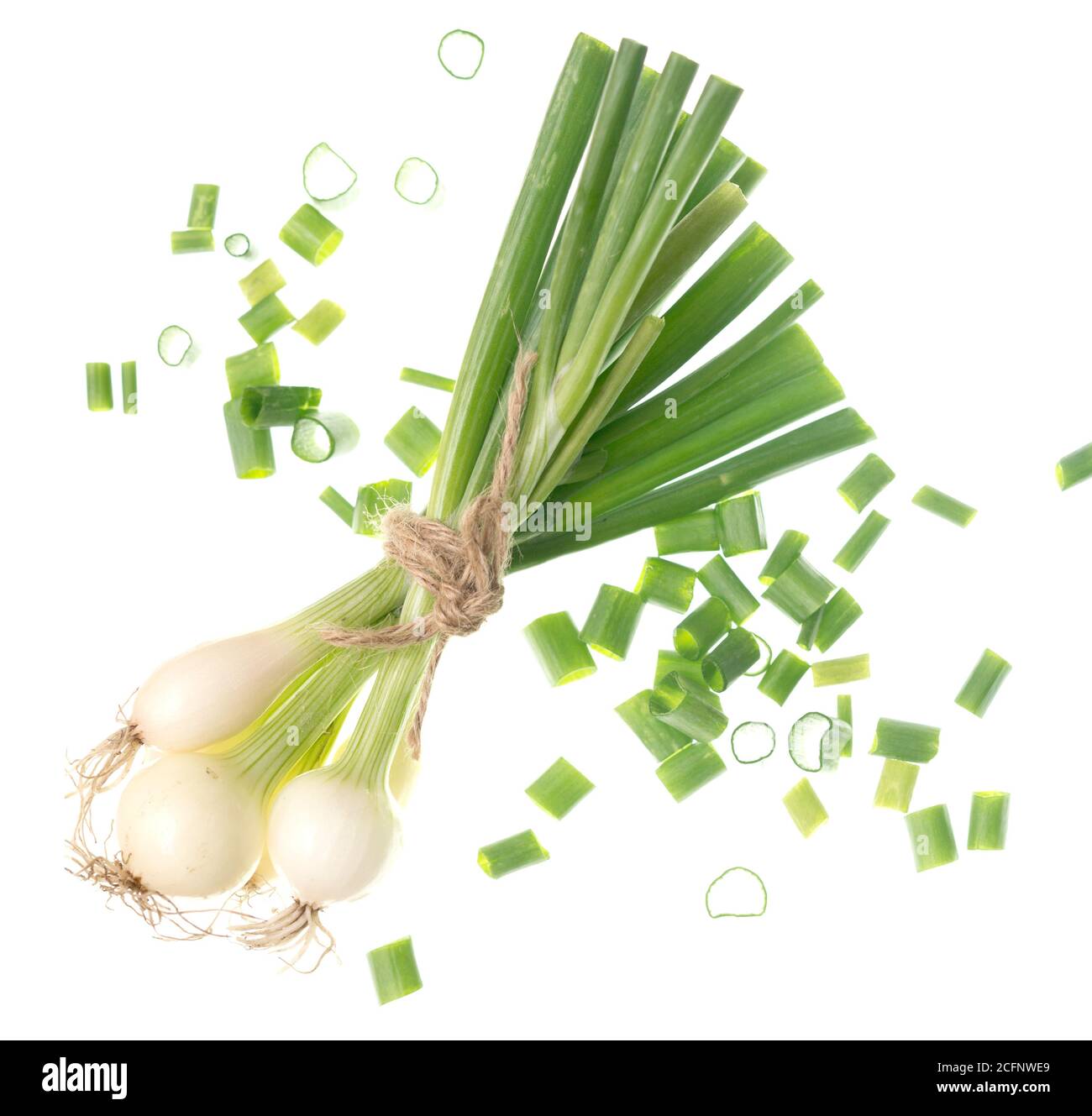 Green onion isolated on white background Stock Photo - Alamy