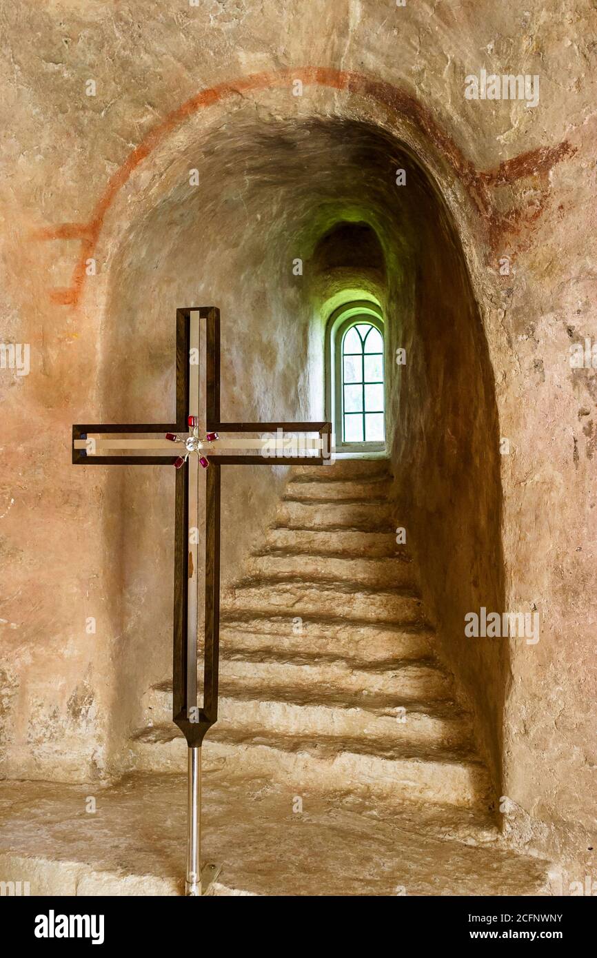 Jacob's ladder with a crucifix in an old church Stock Photo - Alamy