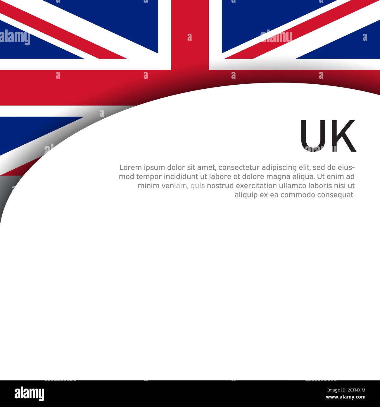 Great Britain flag on a white background. UK flag pattern in cut paper ...