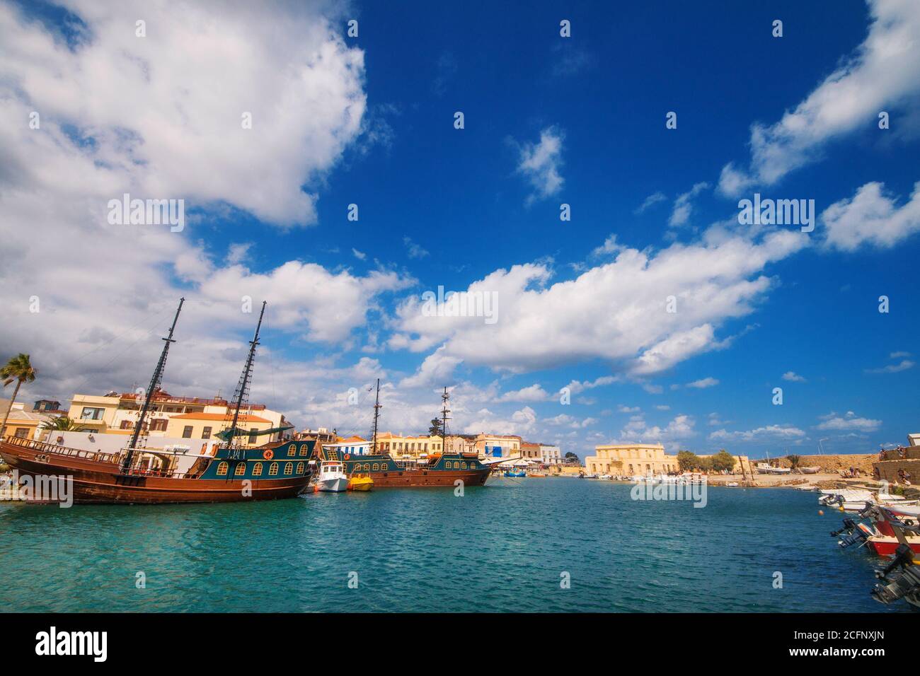 The Old Venetian Port in Rethymno, Crete island, Greece Stock Photo - Alamy