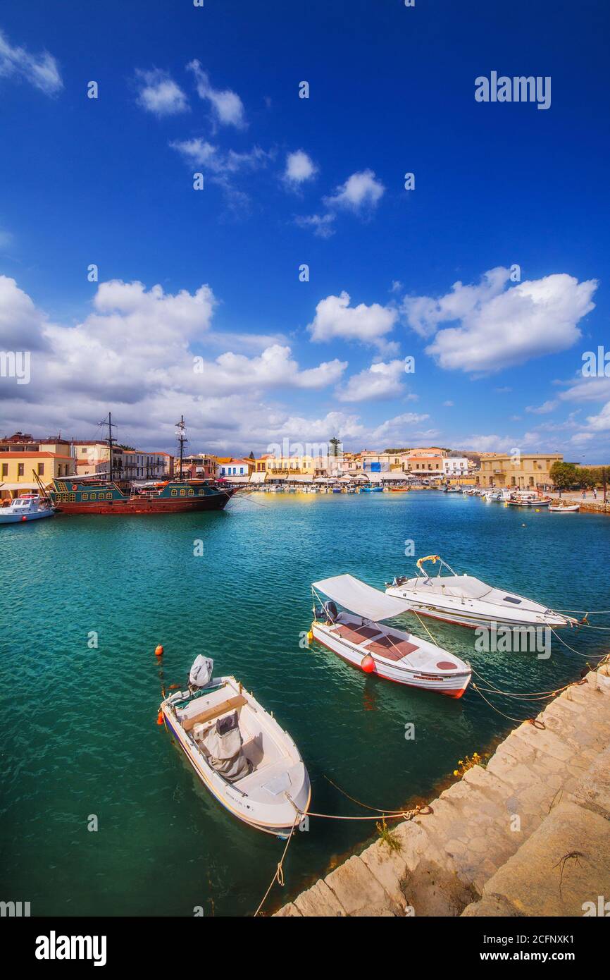 The Old Venetian Port in Rethymno, Crete island, Greece Stock Photo - Alamy