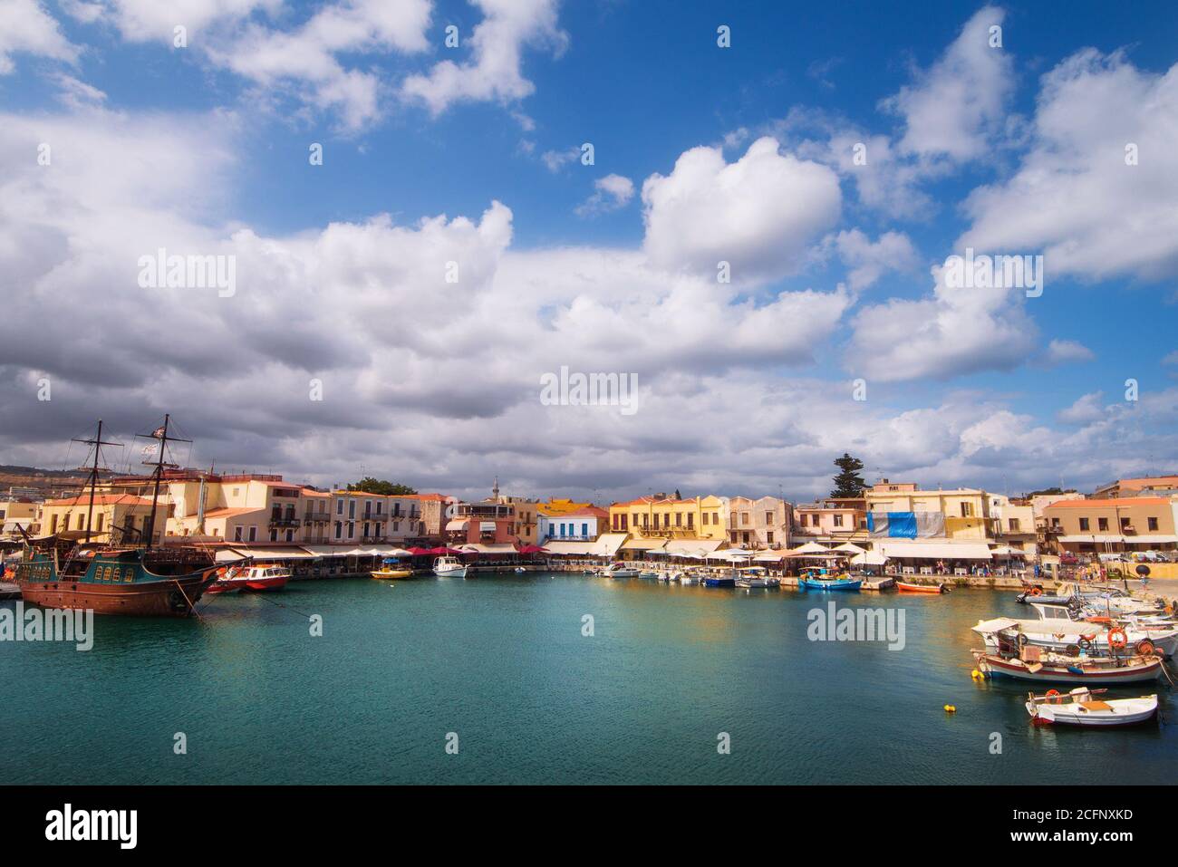 The Old Venetian Port in Rethymno, Crete island, Greece Stock Photo - Alamy